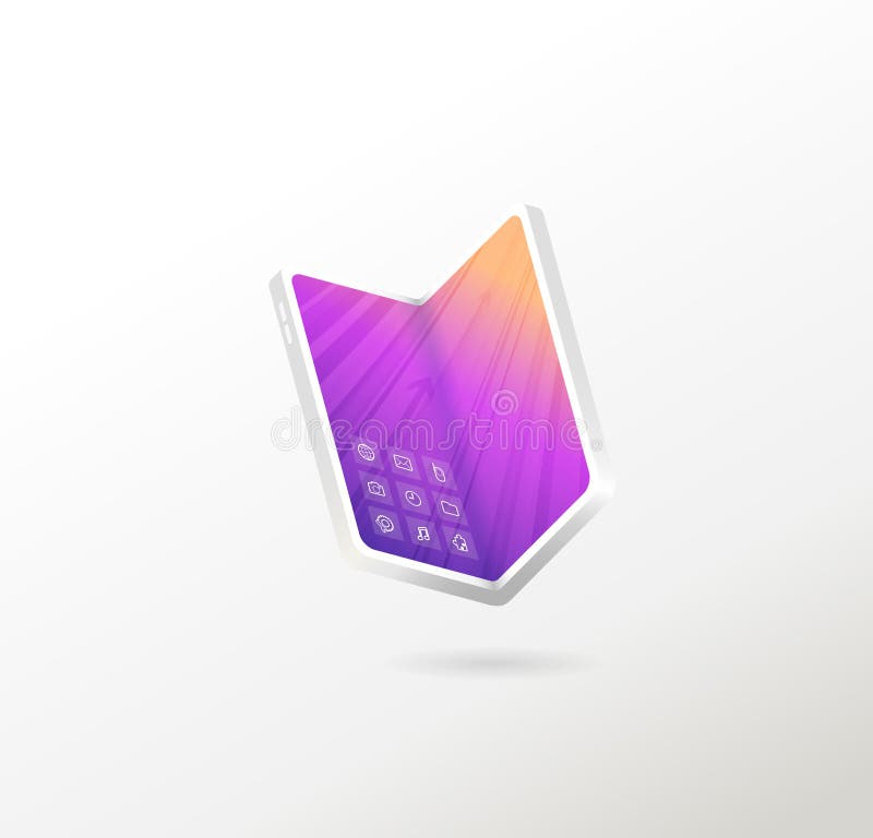 Isometric Foldable Smartphone Vector Illustration Background Template ...