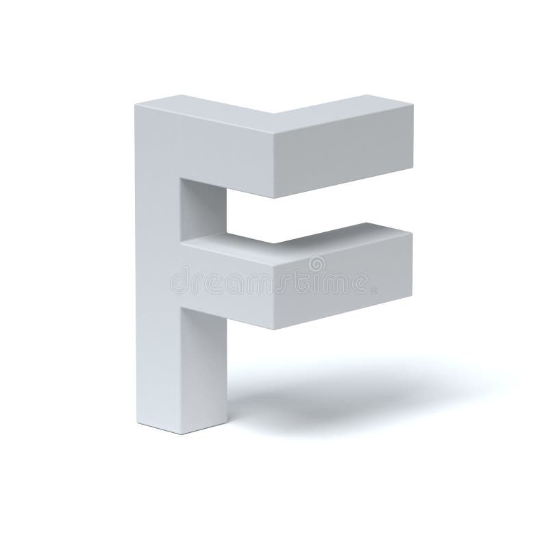 Isometric Font 3d Rendering Letter F Stock Illustration - Illustration ...