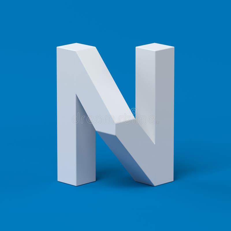 Isometric Font 3d Rendering Letter N Stock Illustration - Illustration ...