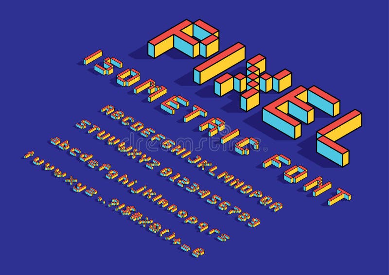 Isometric font stock vector. Illustration of abstract - 143418561