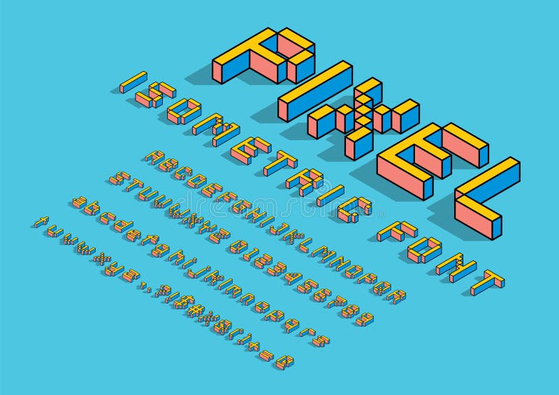 Isometric font stock vector. Illustration of cubic, letter - 143418589