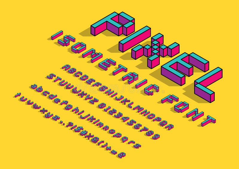 Isometric font stock vector. Illustration of typo, isometric - 143418600