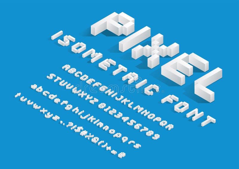 Isometric font stock vector. Illustration of character - 194056188