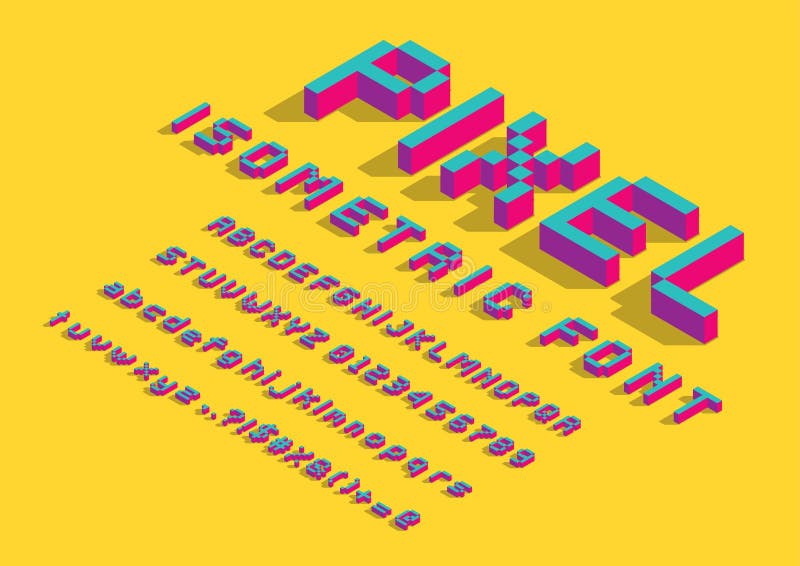Isometric Font. Geometric Alphabet 3d Letters Cubic Blocks and ...