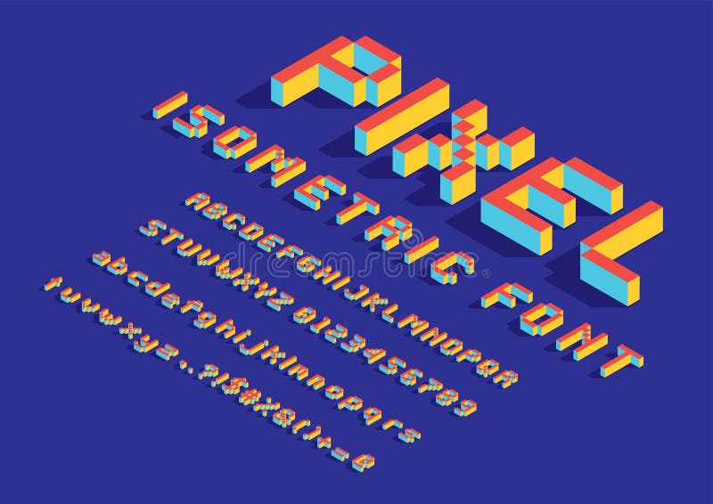 Isometric font stock vector. Illustration of isolated - 143418596