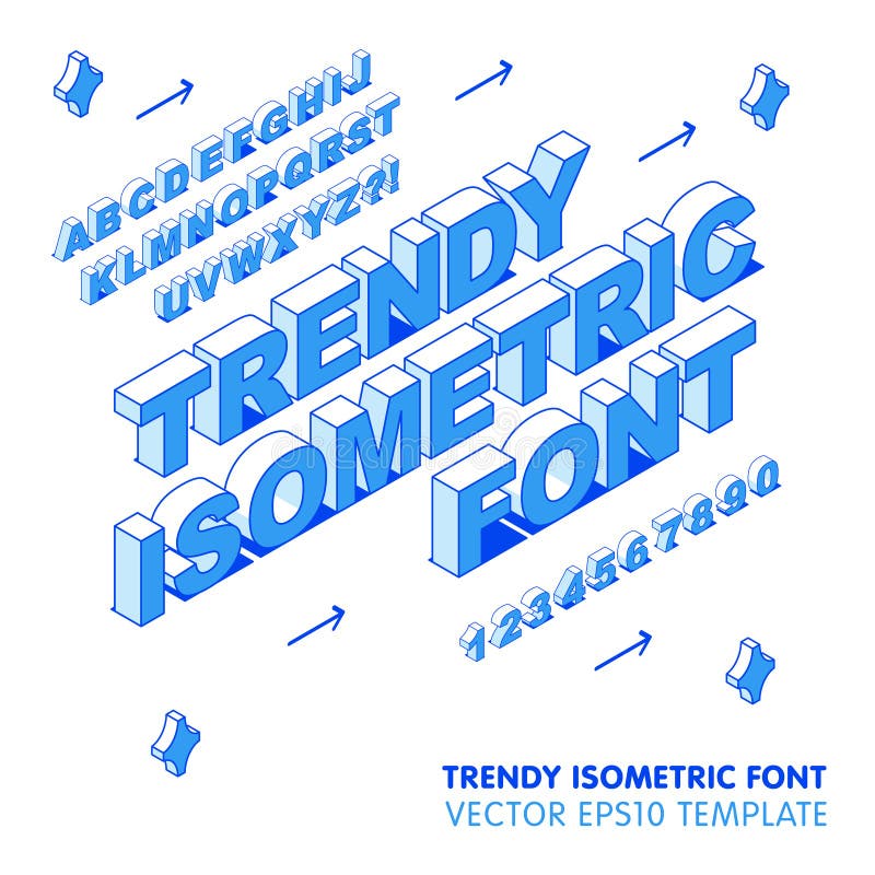 Isometric Font Letters 3d. Vector EPS Illustration Stock Vector ...