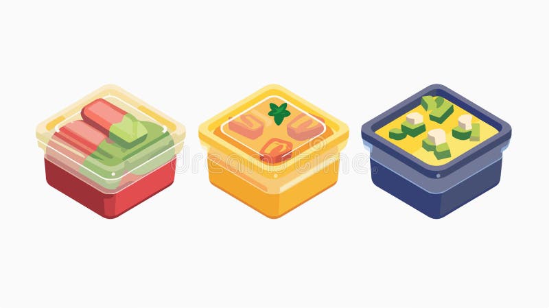 Isometric Food Plastic Box Vector Icon in White Background Stock Vector ...