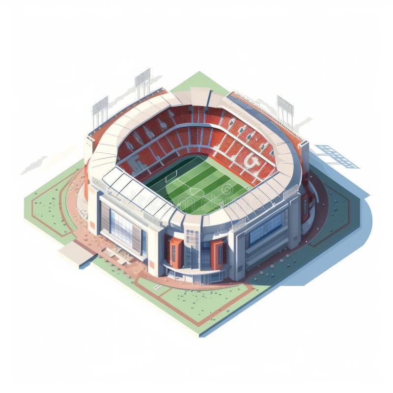 Isometric Football Stadium. Isolated Vector Illustration on White ...
