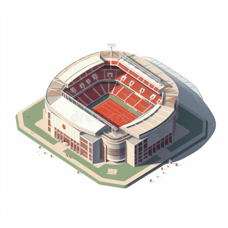 Isometric Football Stadium. Isolated Vector Illustration on White ...