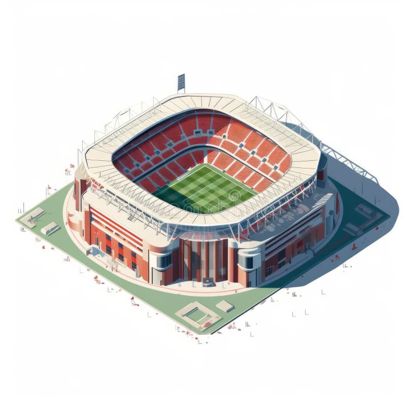 Isometric Football Stadium. Isolated Vector Illustration on White ...