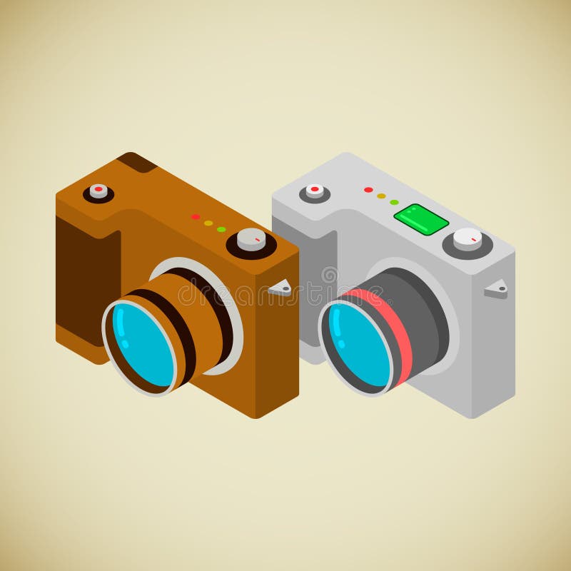 Isometric foto camera stock illustration. Illustration of isolated ...