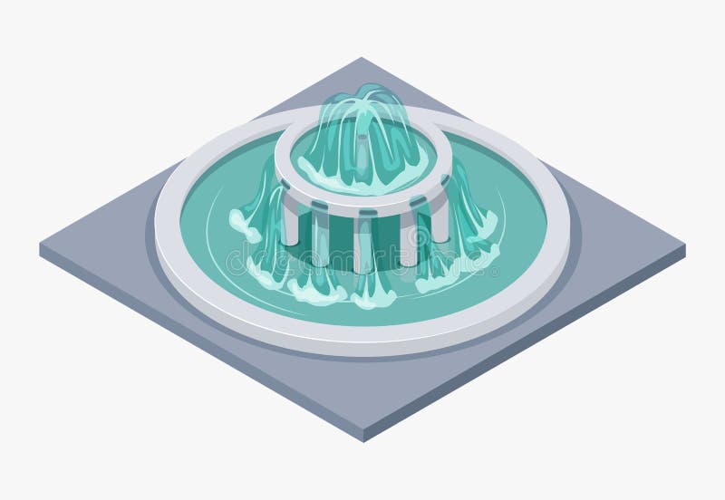 Isometric fountain vector stock vector. Illustration of vector - 264999699