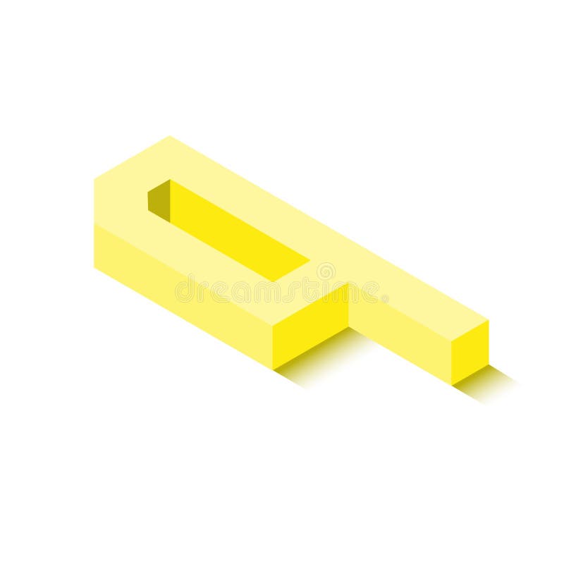 Isometric Four Yellow Icon, 3d Character with Shadow Stock Illustration ...