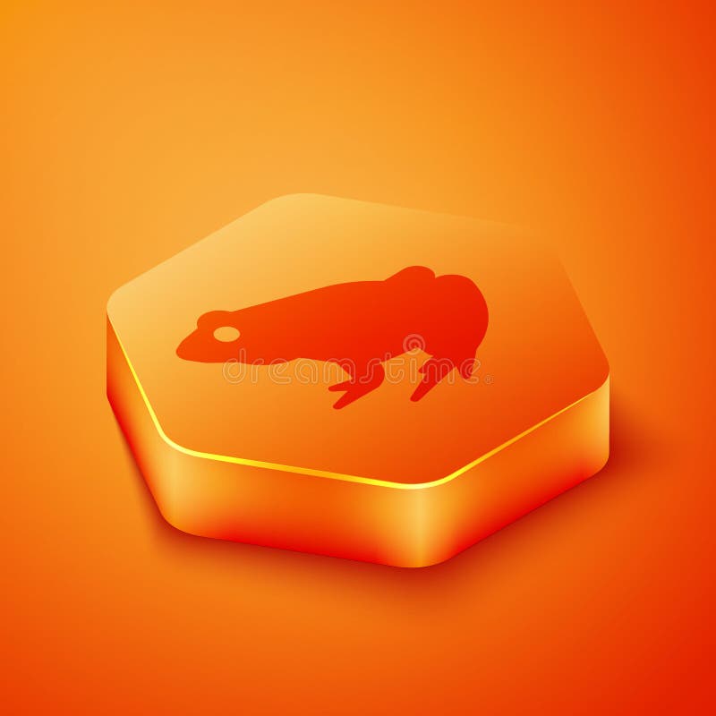 Isometric Frog Icon Isolated on Orange Background. Animal Symbol ...