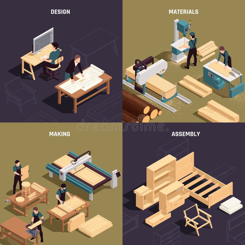 Isometric Furniture Production Icon Stock Illustrations – 307 Isometric ...