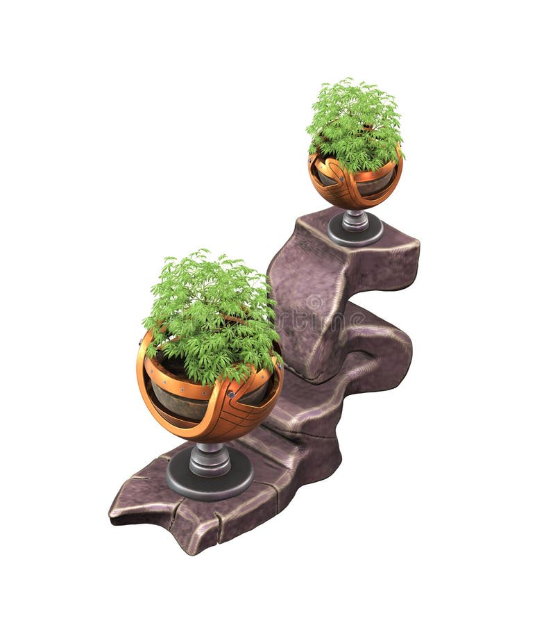 Isometric. Futuristic Street Flower Pot on the Stand. Isolated. Stock ...