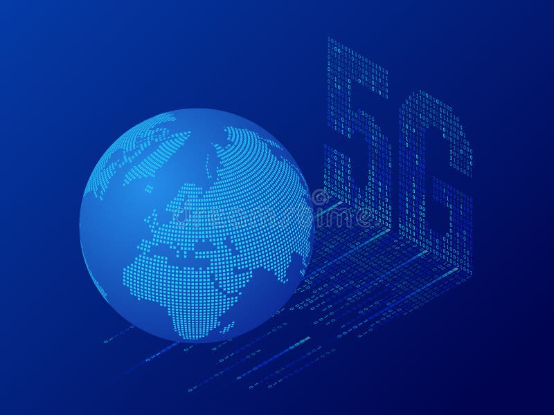 Isometric 5G Network Wireless Systems and Internet Vector Illustration ...