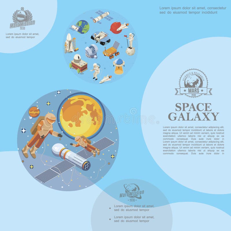 Isometric Galaxy Colorful Template Stock Vector - Illustration of outer ...