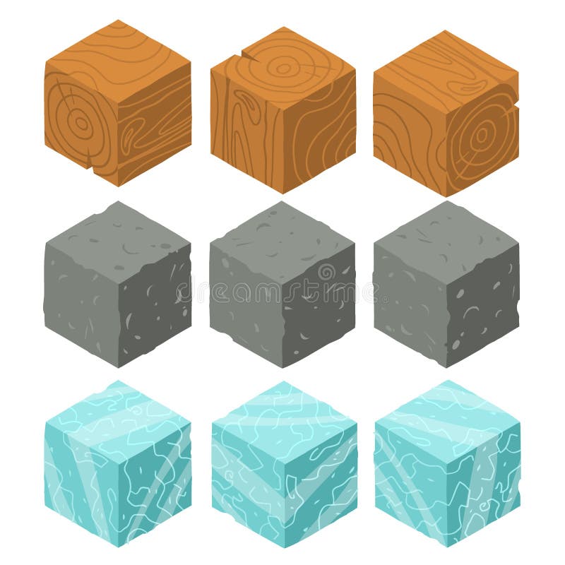 Isometric Game Brick Cubes Set. Stock Vector - Illustration of abstract ... Isometric Game Brick Cubes Set. Stock Vector - Illustration of abstract ...