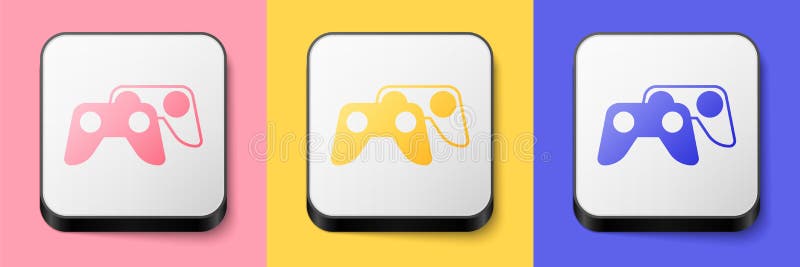 Isometric Game Controller or Joystick for Game Console Icon Isolated on ...