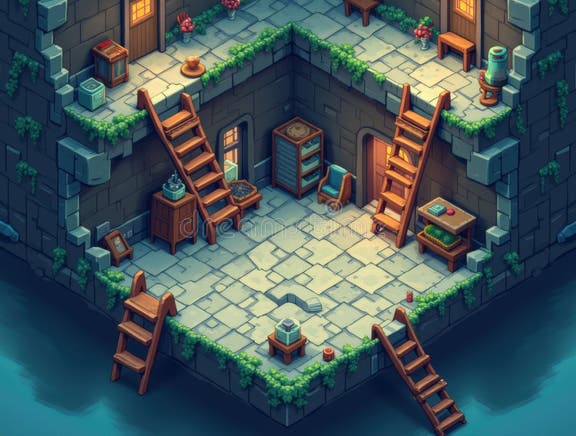 Detailed 3D Gaming Environment with Navigable Pathways and Obstacles ...