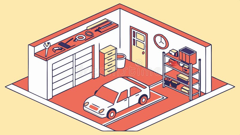 Isometric Garage Interior, Home Garage and Vehicle Storage Space Design ...