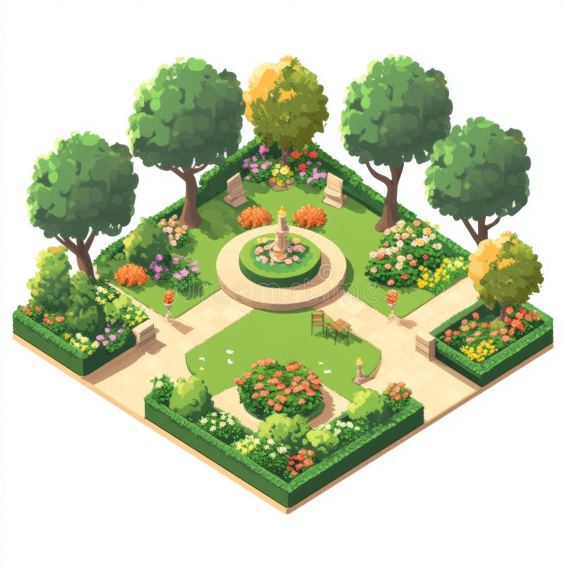 Isometric Garden Agriculture Elements, Farmers and Domestic Animals ...