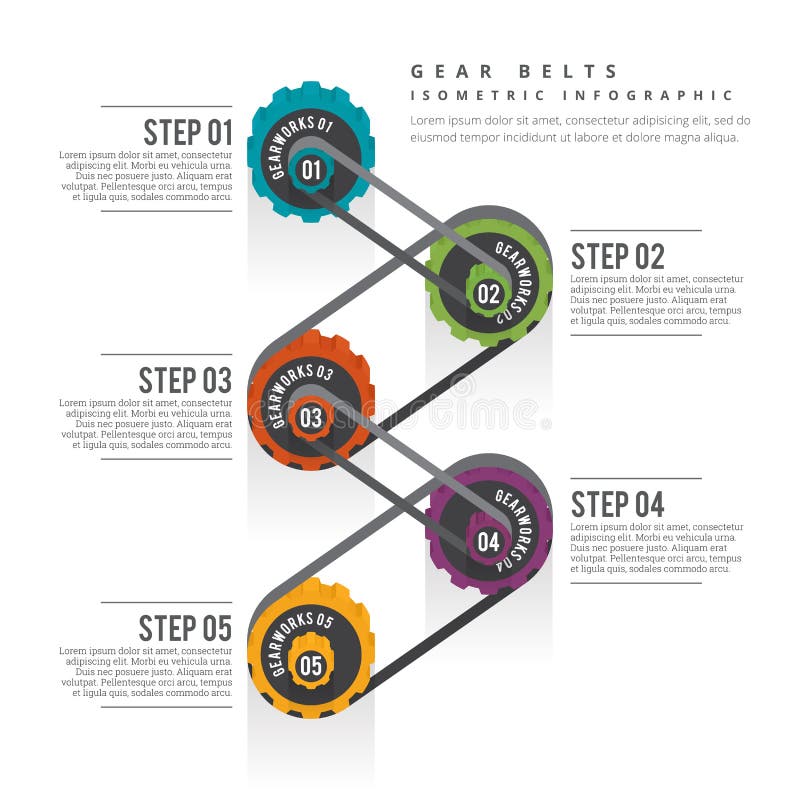 Isometric Gear Belt Infographic Stock Vector - Illustration of ...