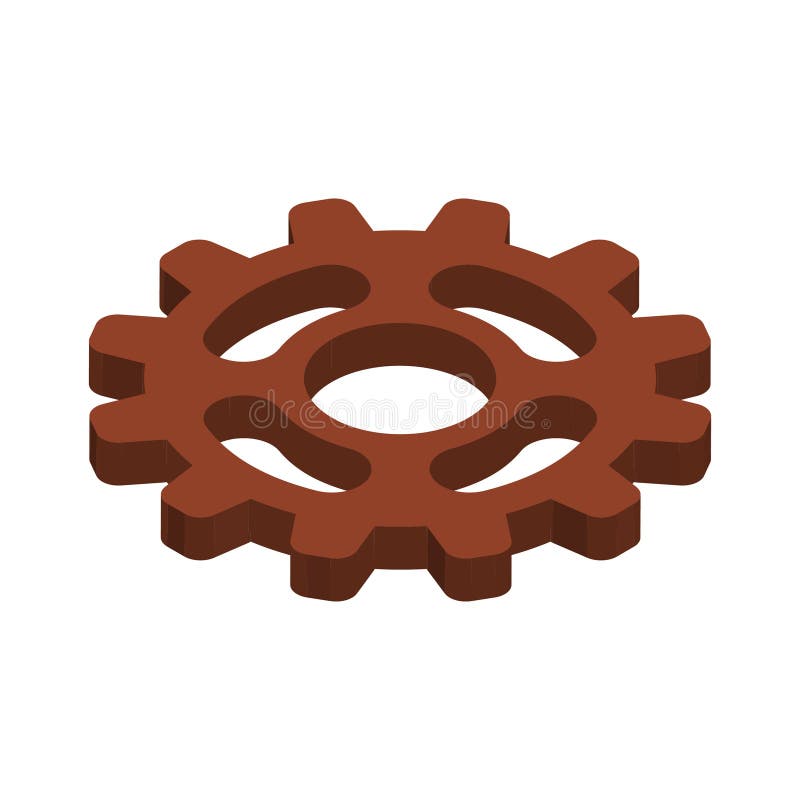 Isometric Gear Icon stock illustration. Illustration of roll - 276650317