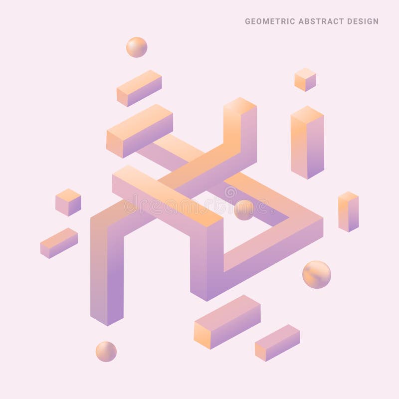 Isometric Geometric Abstract Shape Background.Vector Abstract ...