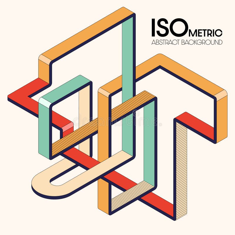 Isometric Geometric Abstract Shape Modern Art Style Design Template ...