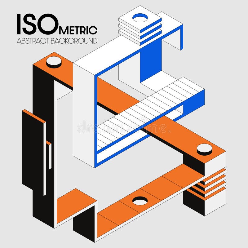 Isometric Geometric Abstract Shape Modern Art Style Design Template ...