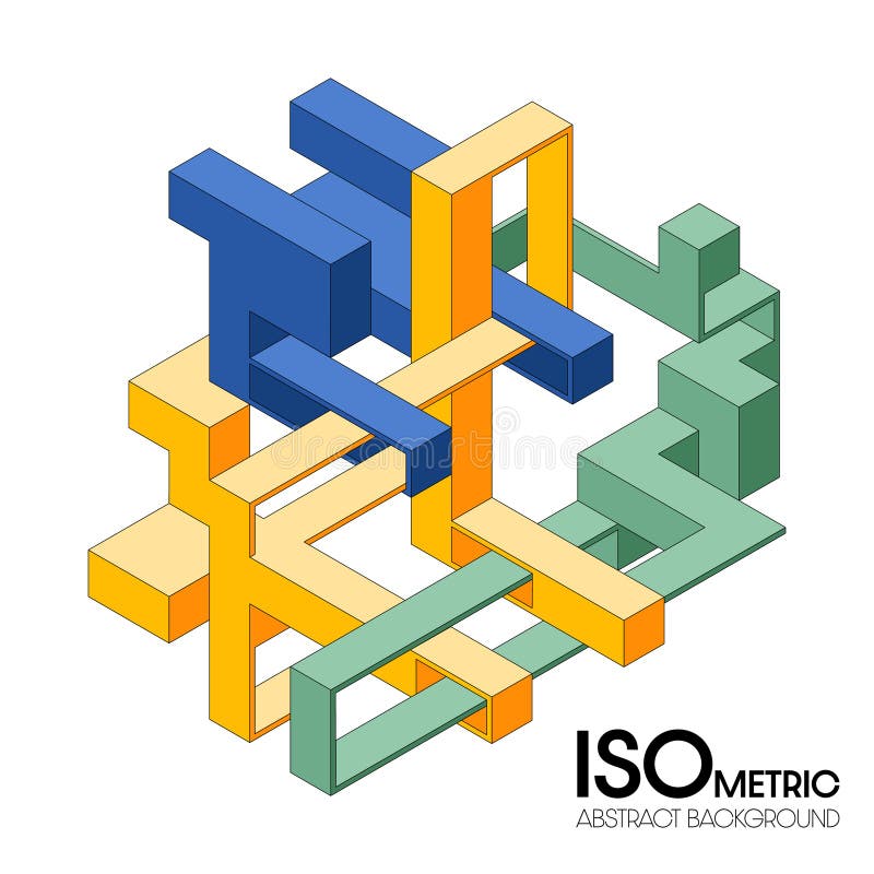 Isometric Geometric Abstract Shape Modern Art Style Design Template ...