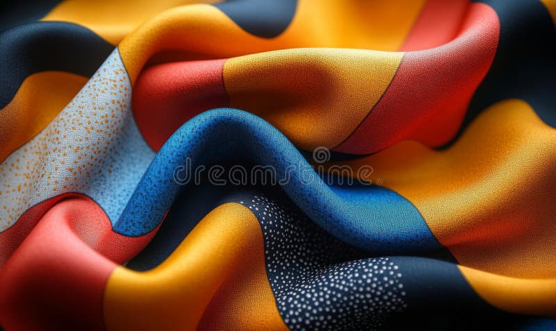 Isometric Geometric Fabric Pattern with Bold, Overlapping Shapes in ...
