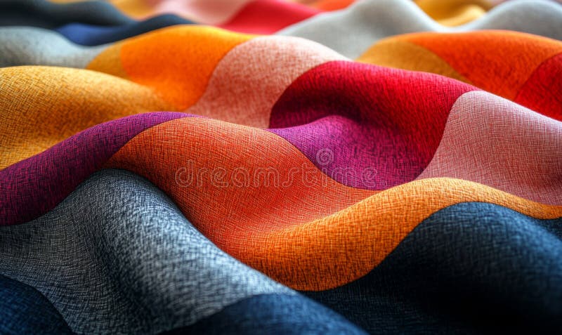 Isometric Geometric Fabric Pattern with Bold, Overlapping Shapes in ...