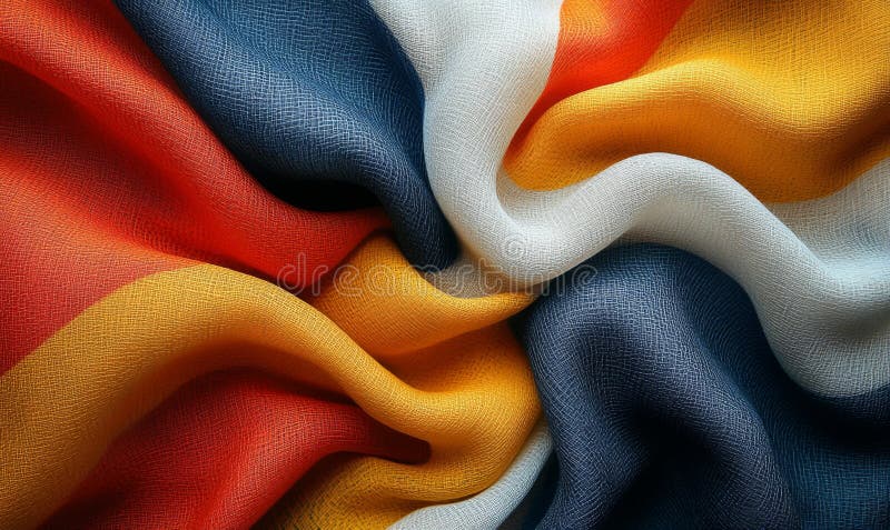 Isometric Geometric Fabric Pattern with Bold, Overlapping Shapes in ...