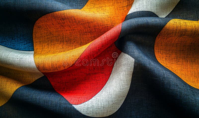 Isometric Geometric Fabric Pattern with Bold, Overlapping Shapes in ...