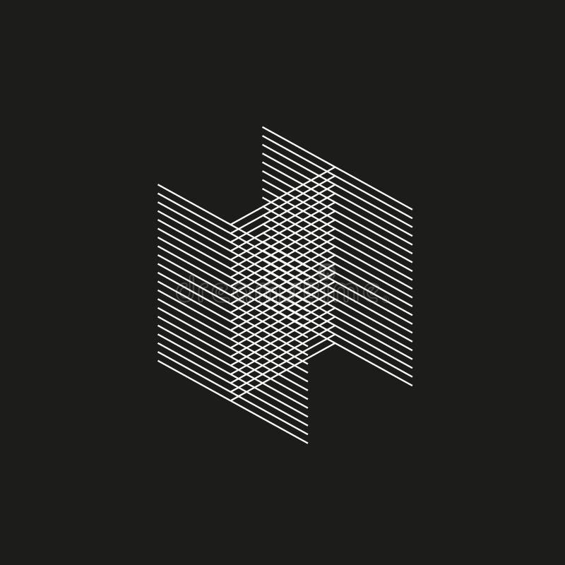 Isometric Geometric Font. Line Blend Style Letter H. Typography Design ...