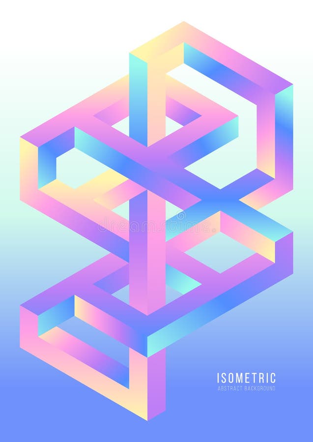 Isometric Geometric Impossible Shape Abstract Background Modern Art ...