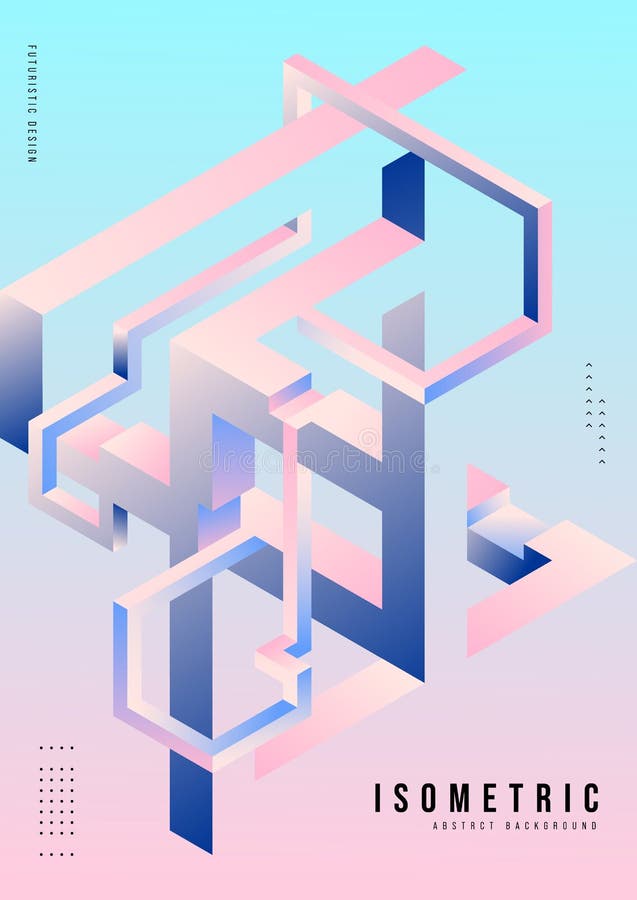 Isometric Geometric Impossible Shape Abstract Background Modern Art ...