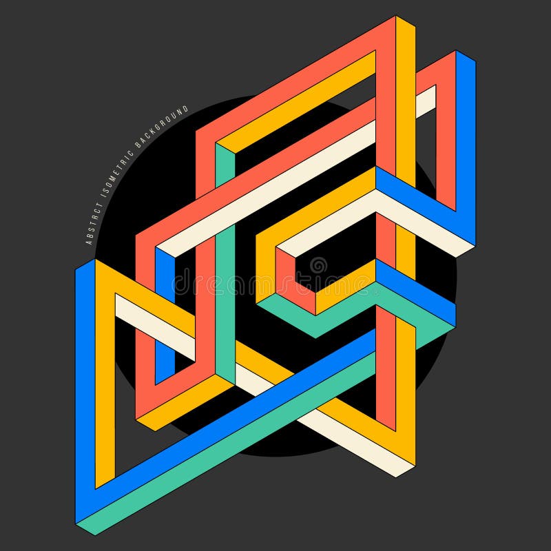 Isometric Geometric Impossible Shape Abstract Background Modern Art ...
