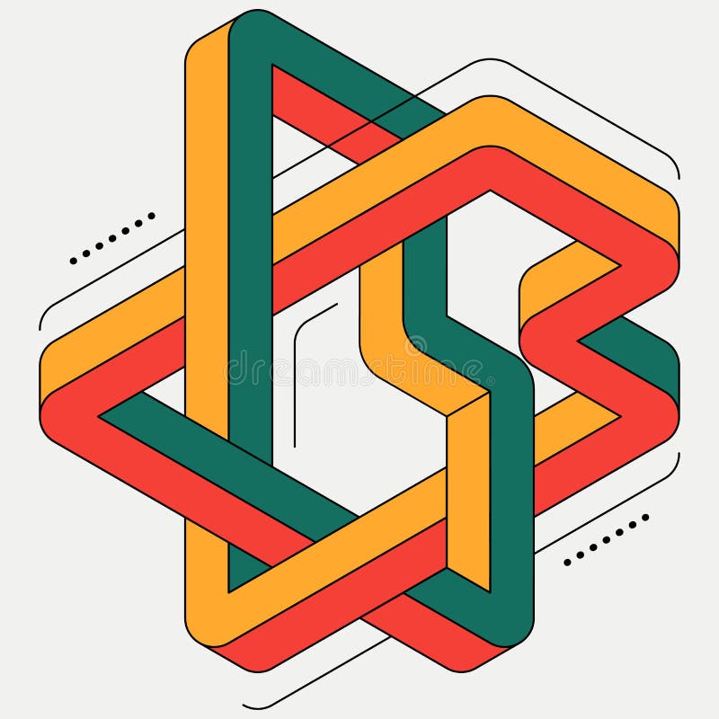 Isometric Geometric Shape Abstract Background Modern Art Style Stock ...