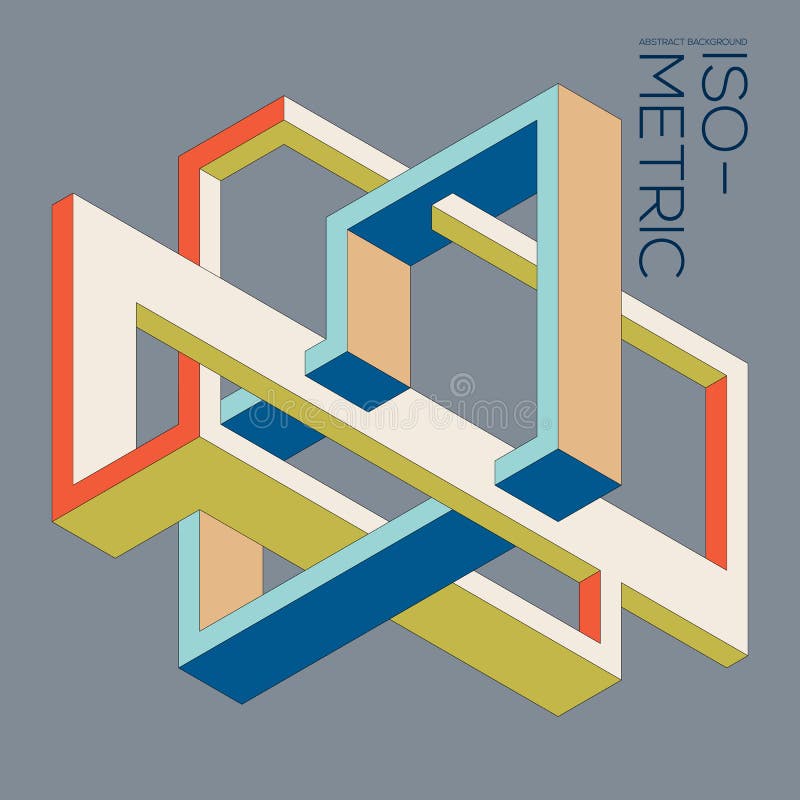 Isometric Geometric Shape Abstract Background Modern Art Style Stock ...