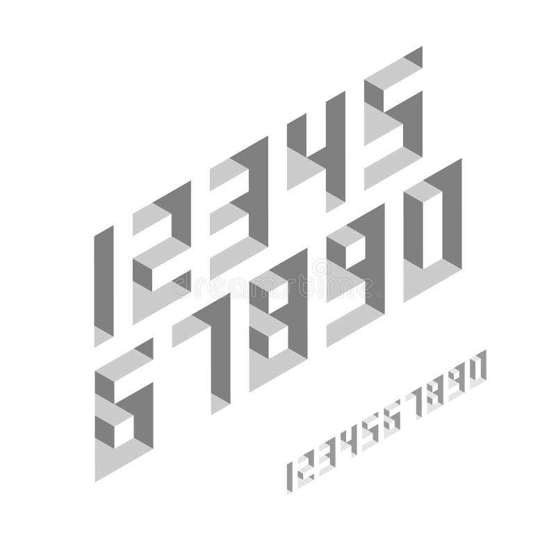Isometric and Geometric Shapes of Numbers. Stock Illustration ...