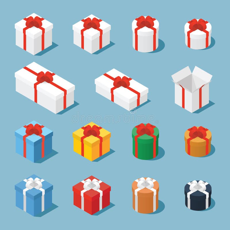 Isometric gift boxes stock vector. Illustration of delivery - 81982657