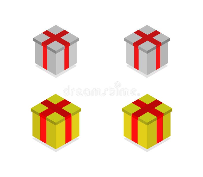 Isometric Gift Icon Illustrated in Vector on White Background Stock ...