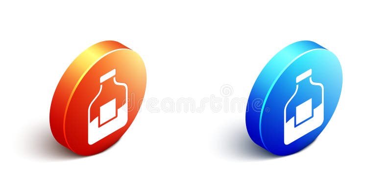 Isometric Glass Bottle of Vodka Icon Isolated on White Background ...