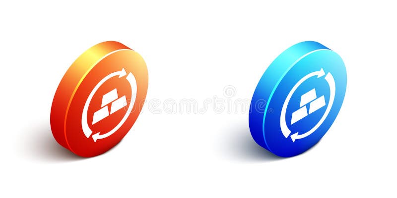 Isometric Gold Exchange Money Icon Isolated on White Background. Money ...
