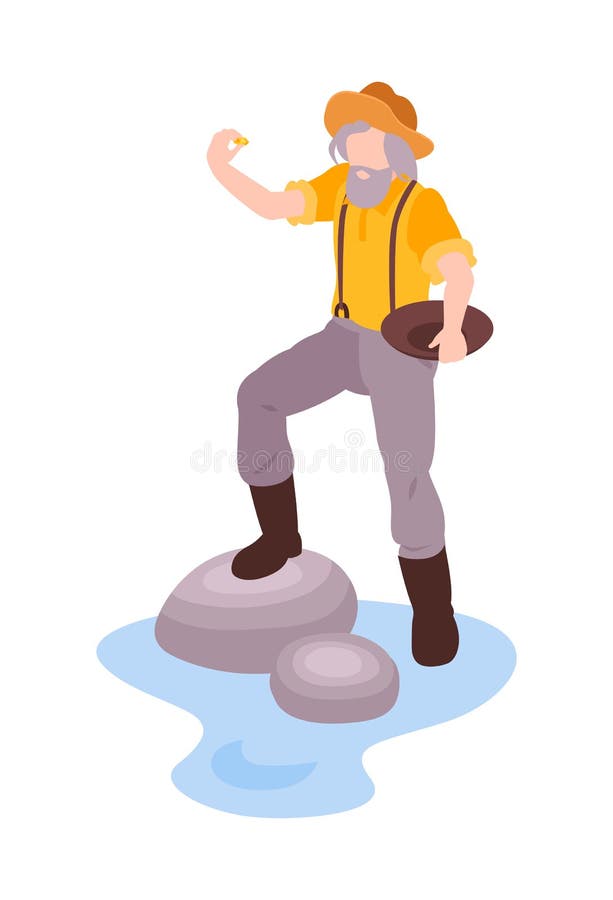 Isometric Gold Mining Rush Vector Illustration Stock Vector ...