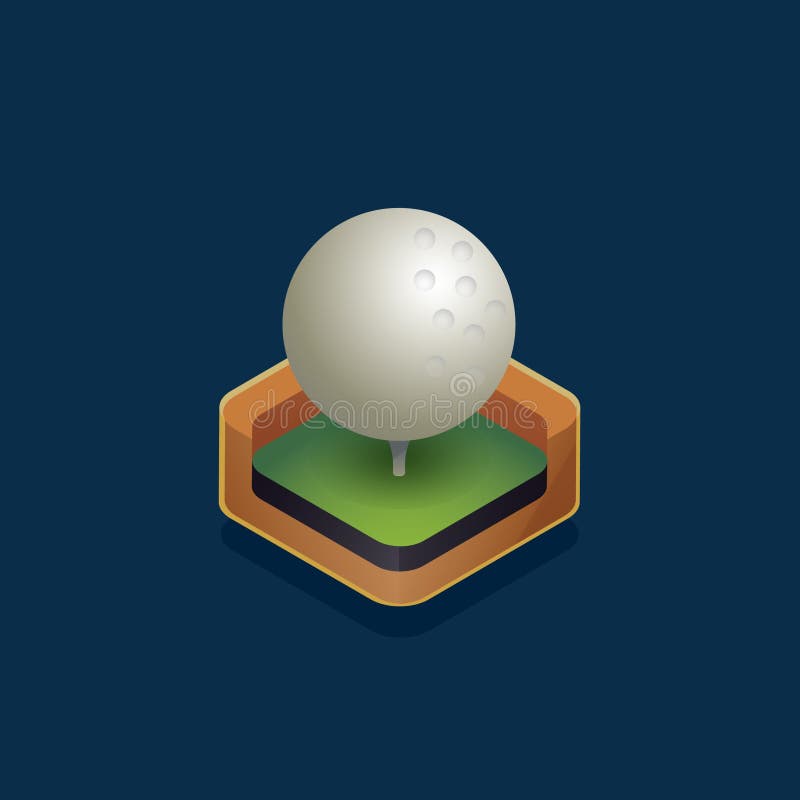 Isometric Golf Ball. Vector Illustration Decorative Design Stock Vector ...